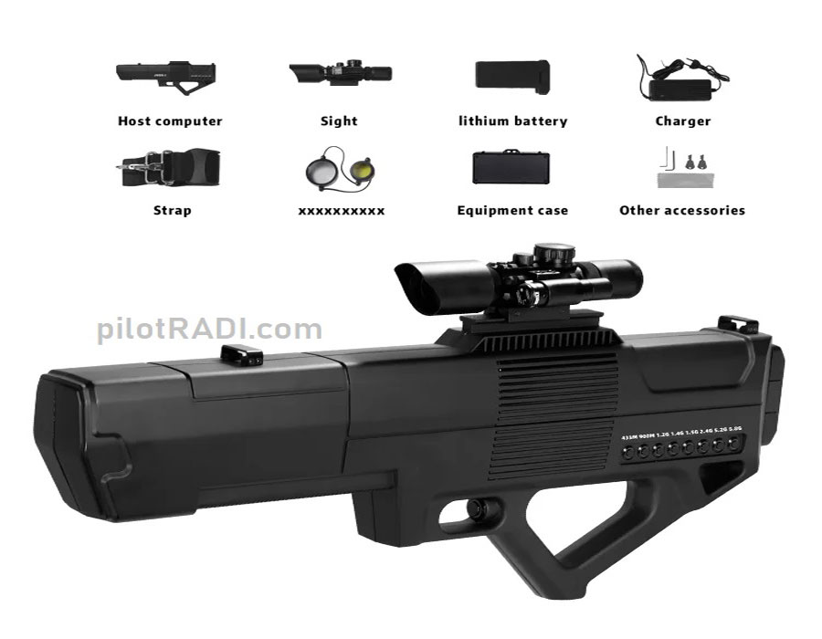 6-8 Channel Anti Drone Jammer Gun - PilotRADI